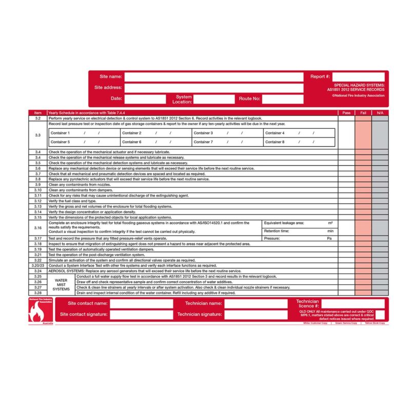FLBA 209 Special Hazard Systems - Fire Logbooks Australia